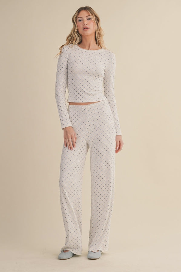 Heart Print Pointelle Lounge Set – Sophie's Boutique Valdosta