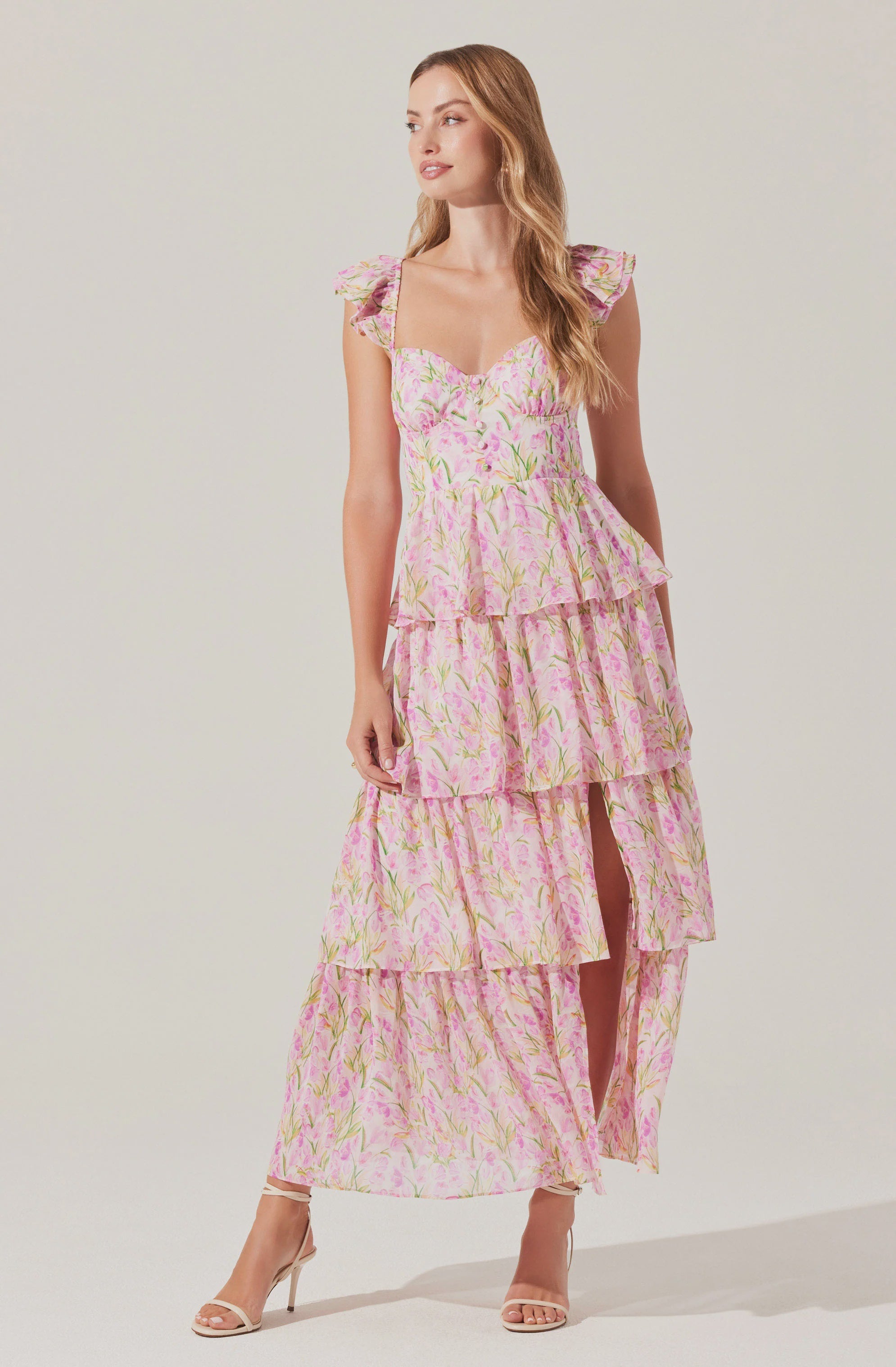 Pink multi floral midsummer dress – Sophie's Boutique Valdosta